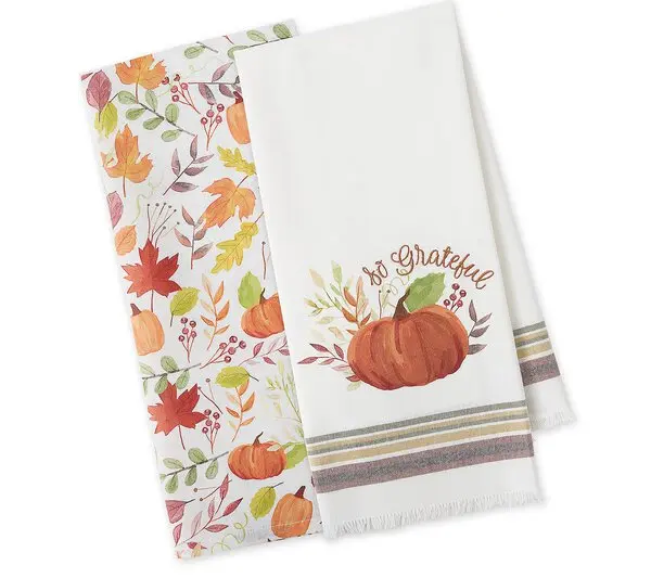 DESIGN IMPORTS Set/2 Grateful Harvest Kitchen Towels