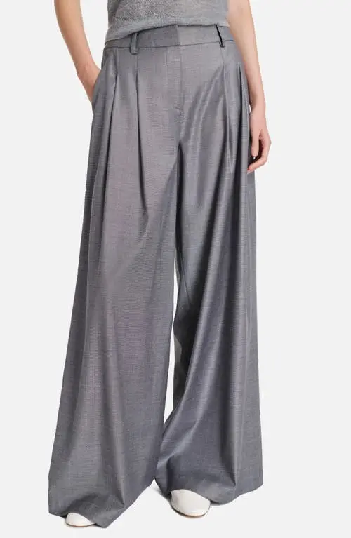 TWP Didi Wide-leg Wool Blend Pants - Medium Heather Grey