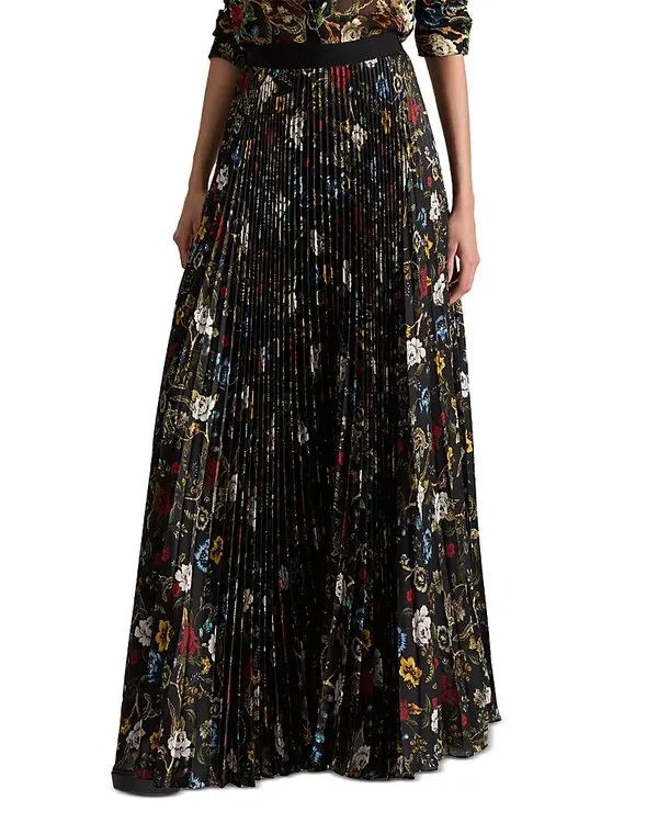 Alice + Olivia Katz Pleated Maxi Skirt - Tapestry Trails