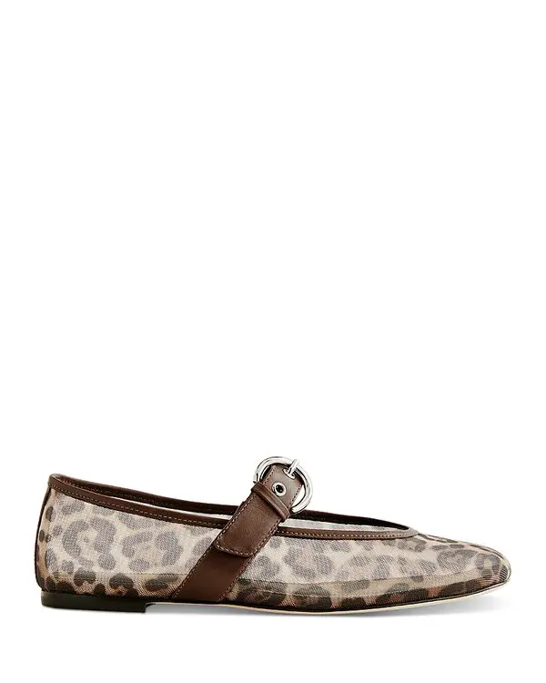 REFORMATION Bethany Ballet Flats - Leopard Mesh