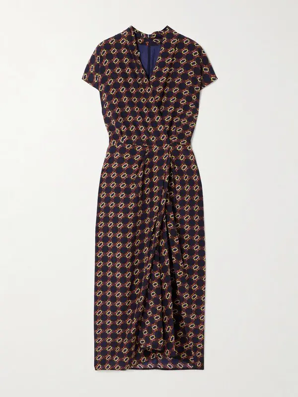 Dries Van Noten Wrap-effect Printed Midi Dress
