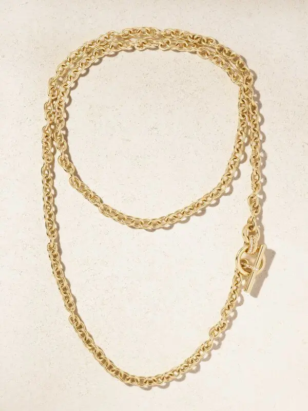 David Yurman Dy Mercer 18k And Diamond Necklace - Gold