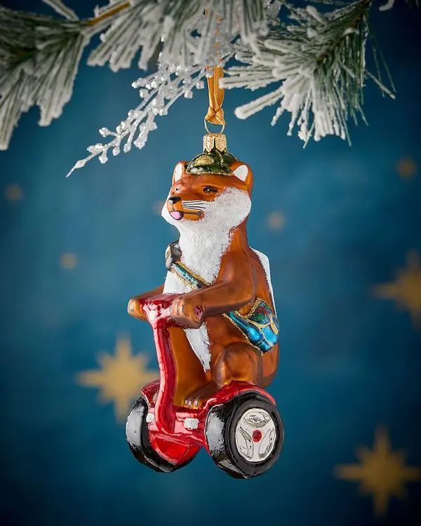 Neiman Marcus Fox On Scooter Christmas Ornament