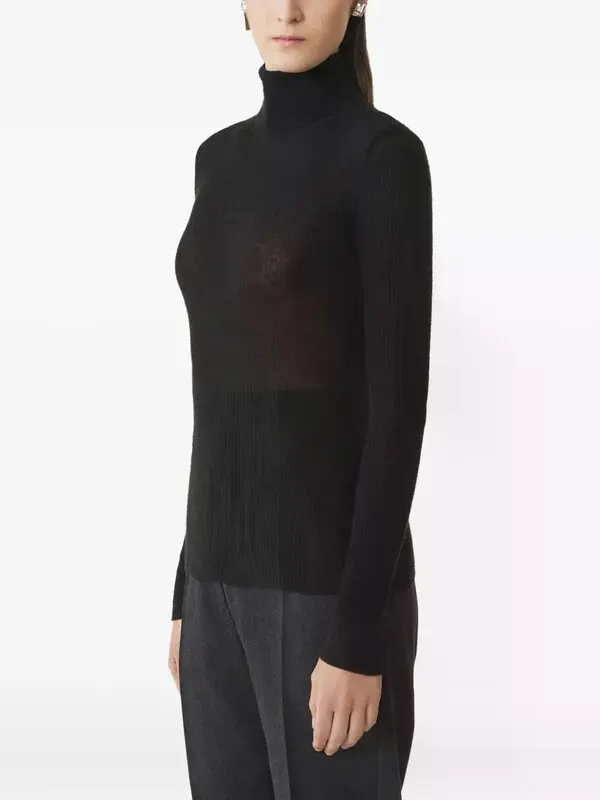 LANVIN Ribbed Turtleneck Sweater - Black