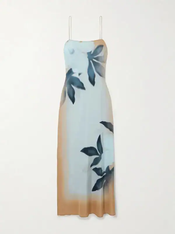 Sir. Floral-Print Silk Maxi Dress In Blue - 60% Off | Editorialist