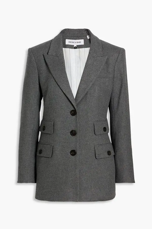 Veronica Beard Nalani Dickey Flannel Blazer - Anthracite