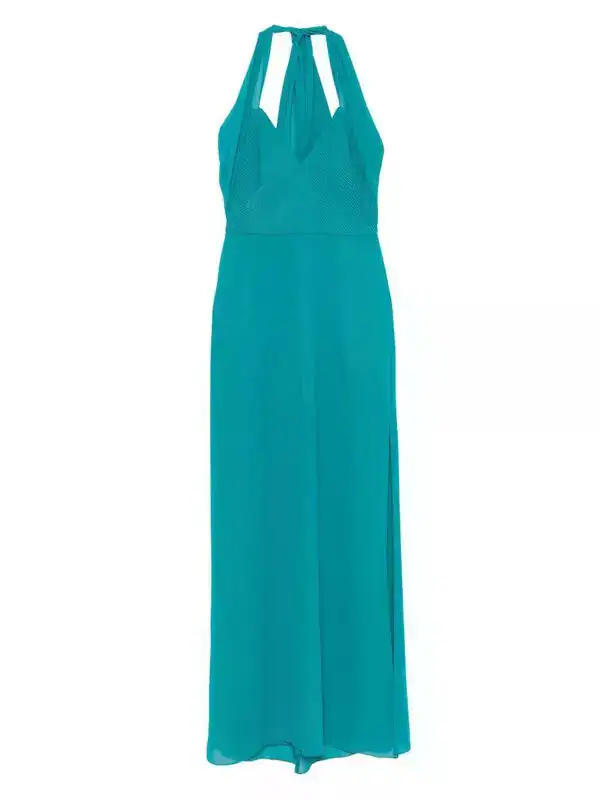 Pleated Crossover Maxi Dress