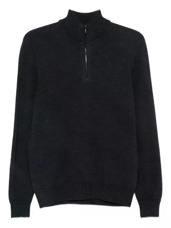 DRUMOHR High-neck Half-zip Sweater - Grey