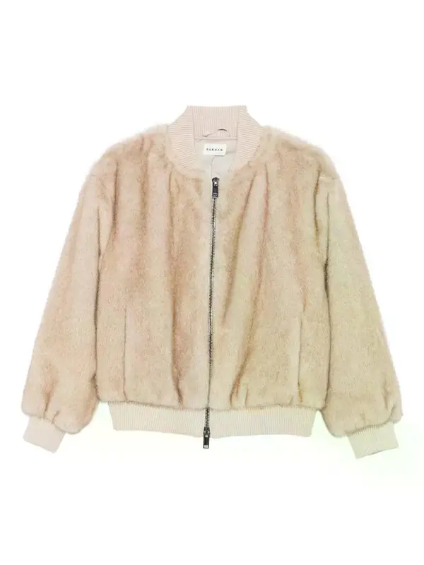 P.a.r.o.s.h Faux-fur Bomber Jacket - Neutrals
