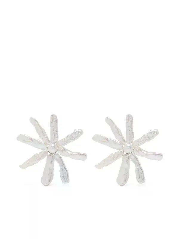 Simone Rocha Flower-design Earrings - Silver