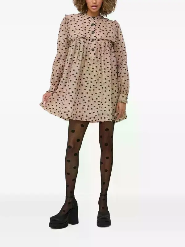 CUSTOMMADE Polka-dot Ruffled Mini Day Dress