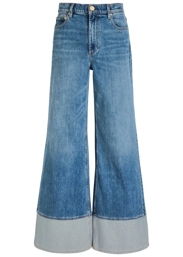 Alice + Olivia Wilson Panelled Wide-leg Jeans - Blue