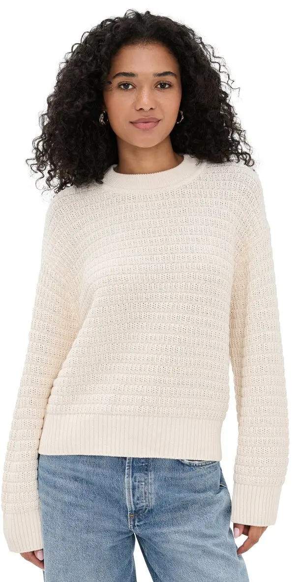 REFORMATION Collie Oversized Cotton Crew Sweater - Gossamer