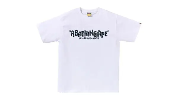 BAPE Wild Leopard Pattern Primitive Logo Tee Shirt - White