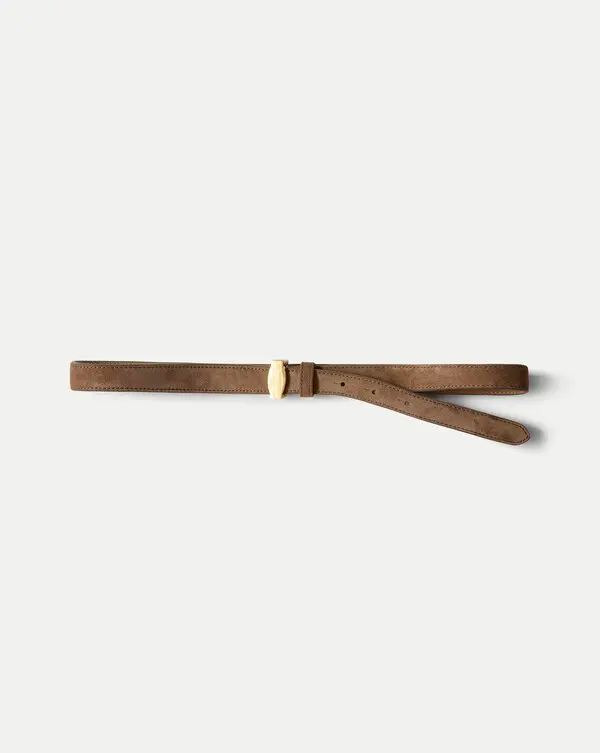 Veronica Beard Dash Leather Belt - Bark