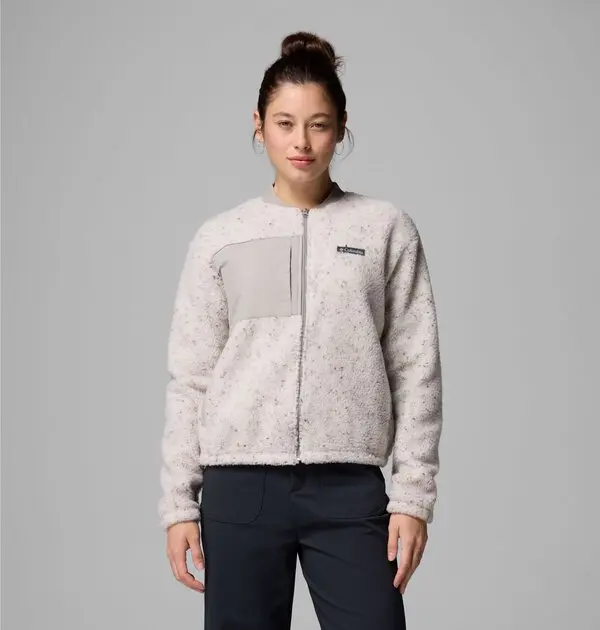 Columbia Fleece Bomber Full Zip Jacket - Dark Stone, Flint Grey