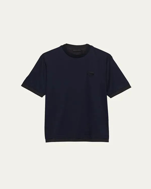 Prada Divisa Layered Crewneck T-shirt