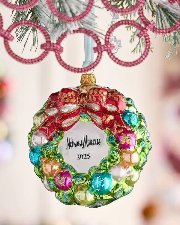 Neiman Marcus Wreath With Baubles Christmas Ornament