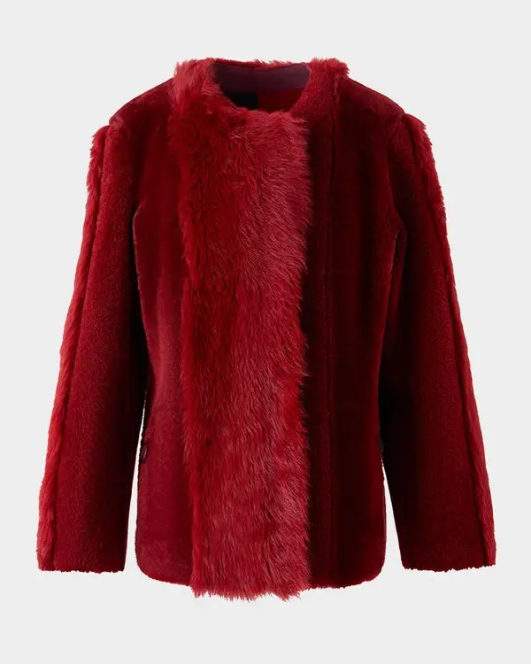 Akris Paneled Lamb Shearling Jacket