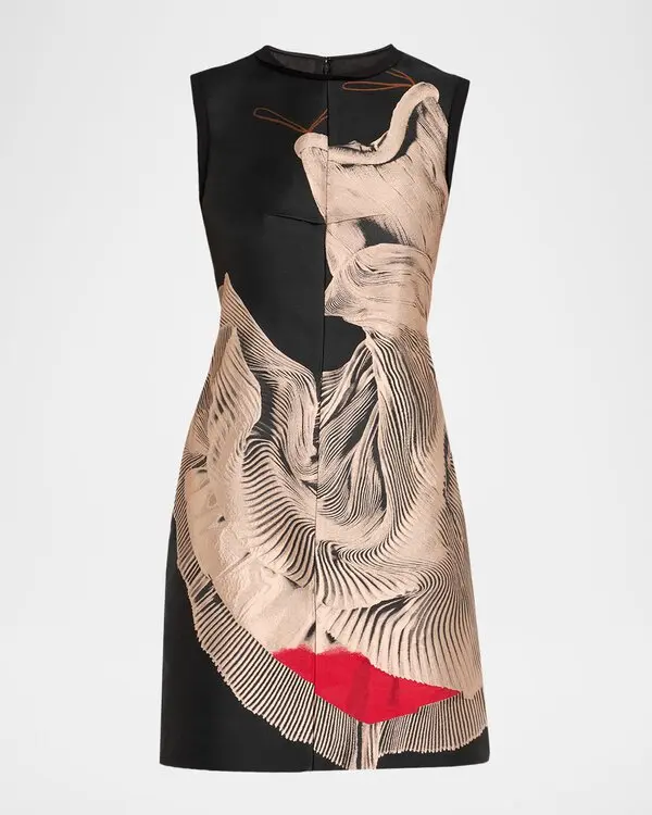 JASON WU Dancing Pleat Jacquard Mini Dress