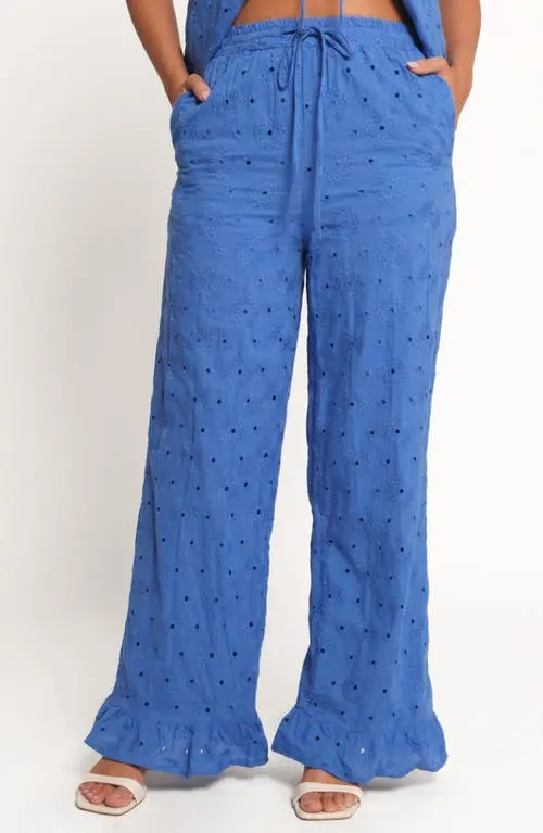 PETAL & PUP Embroidered Drawstring Straight Leg Pants