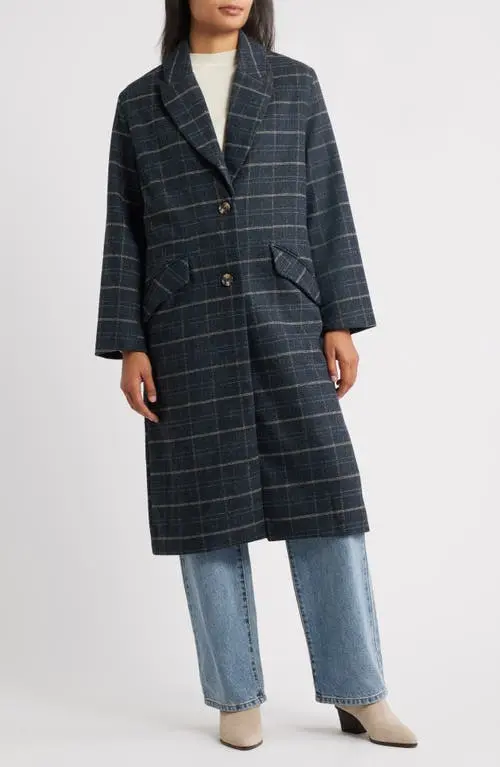 Wit & Wisdom Plaid Longline Coat