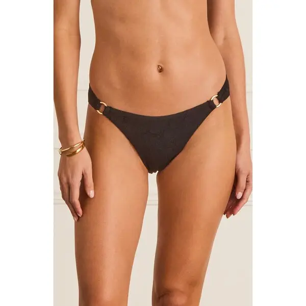 AQUA BLU Ring Front Bikini Bottom - Black