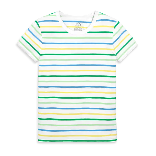 PRIMARY Classic Striped Crewneck Tee - Pear Multi Stripe
