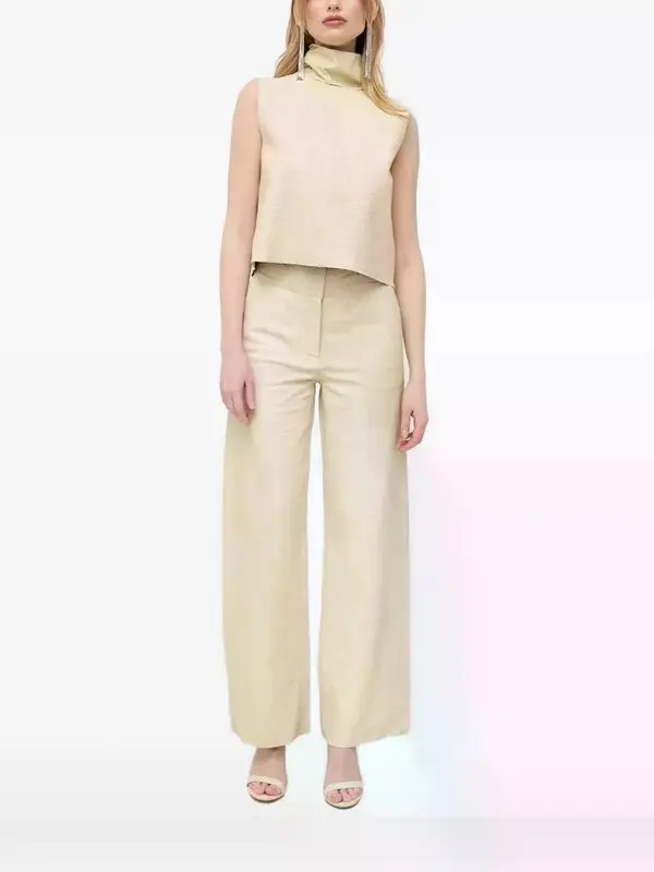 NOTES DU NORD Leather High-neck Vest