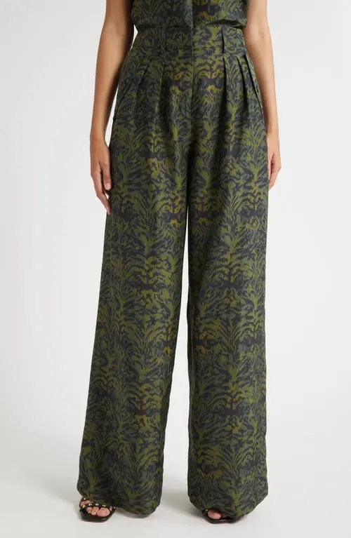 Ulla Johnson Charlie Print Wide Leg Pants - Desert Jasper