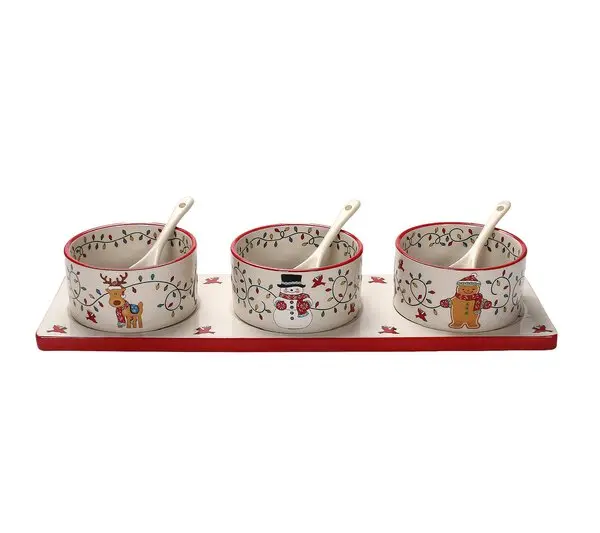 TEMP-TATIONS As Is Seasonal Condiment Set W/ Bowls