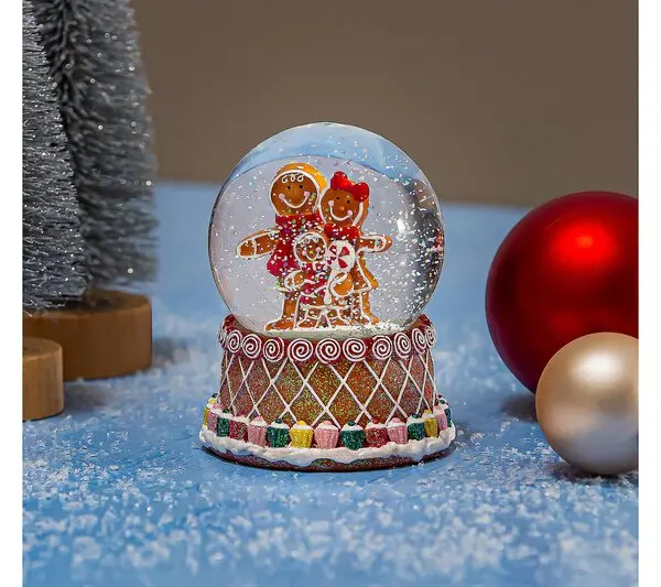EVERGREEN 5.75'h Resin Gingerbread Water Gl Obe