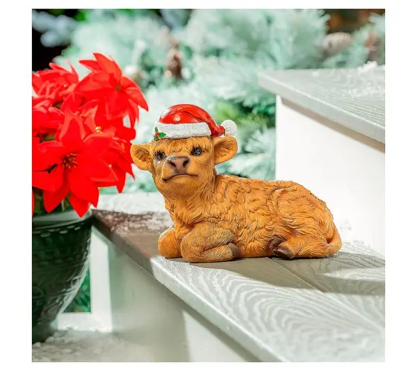 EVERGREEN 7.5'h Resin Highland Cow Garden Statu E