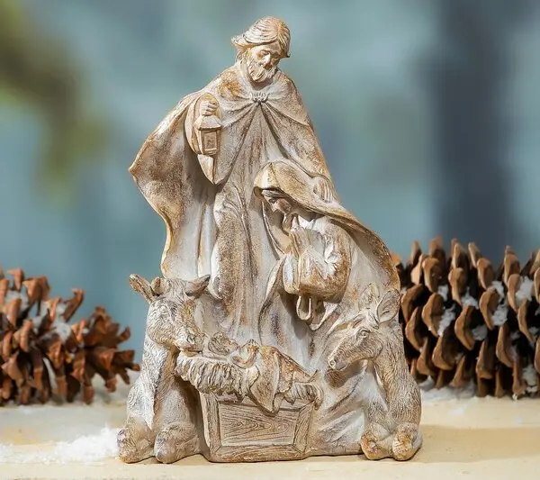 EVERGREEN 11.5'h Resin Nativity Garden Statue