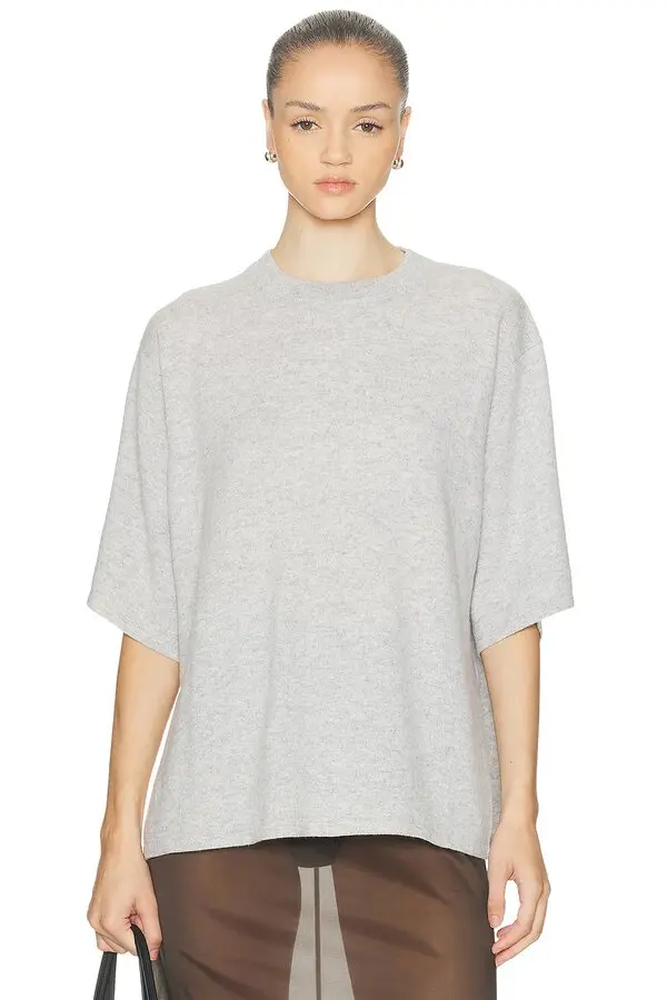 ST. AGNI Cashmere Copain Tee - Grey Marle