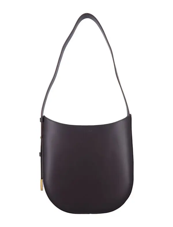 SESSUN Leather Hobo Bag With Bronze Hardware - Deep Coffee