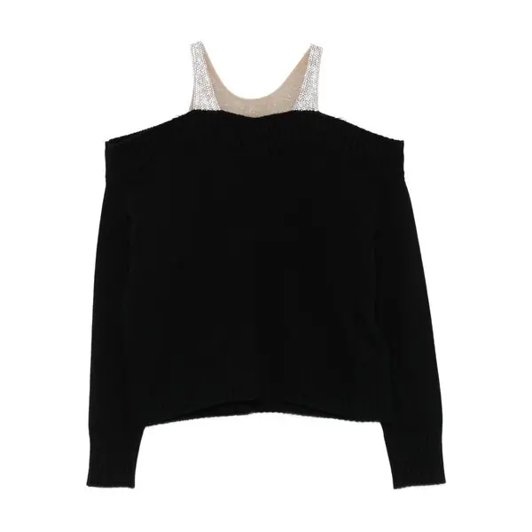 Giuseppe Di Morabito Ribbed, Off-shoulder Sweater - Black
