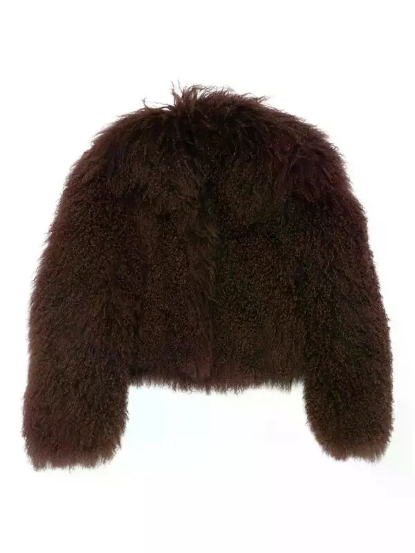 SALVATORE SANTORO Sheepskin Curly-pile Jacket - Brown