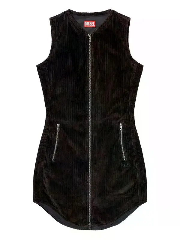Diesel Zip-front Corduroy Mini Dress