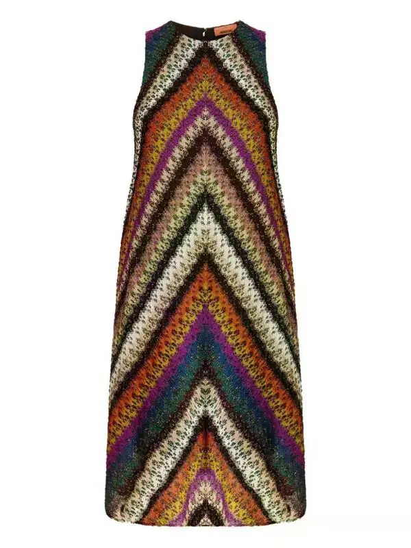 Missoni Zigzag-pattern Sleeveless Mini Dress - Orange
