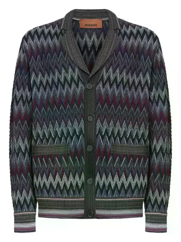 Missoni Chevron-pattern Shawl-collar Cardigan