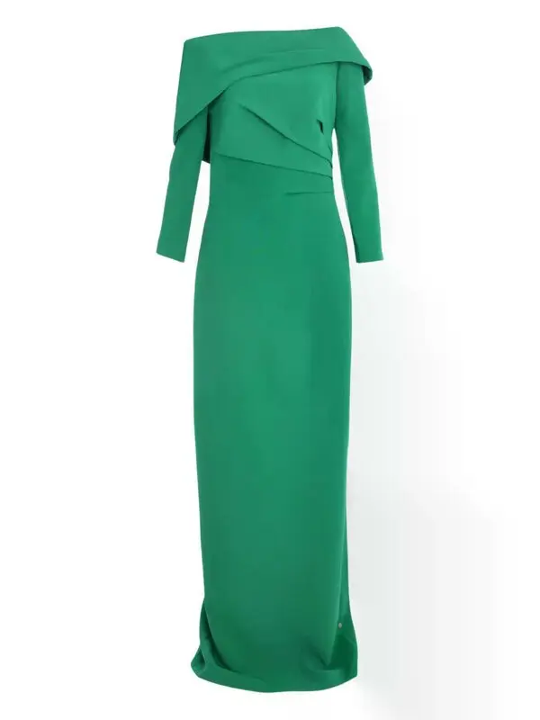 Safiyaa Asymmetric Drape Long Sleeve Dress