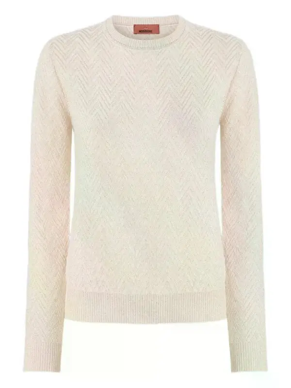 Missoni Chevron-pattern Crew-neck Sweater - Neutrals