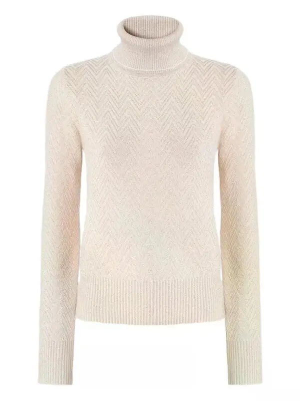 Missoni Chevron-pattern Turtleneck Sweater - Neutrals