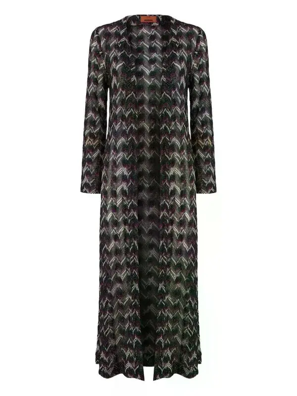Missoni Chevron-pattern Knitted Cardigan - Black