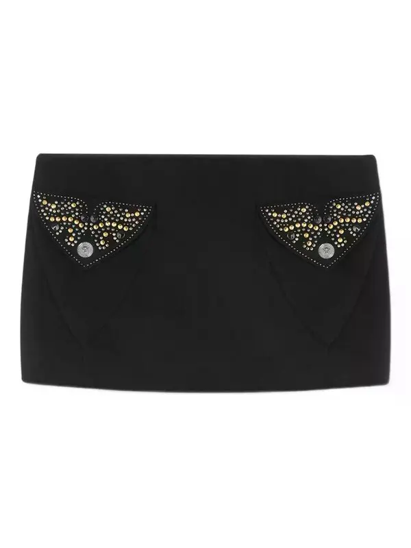 Versace Embellished-pocket Mini Skirt