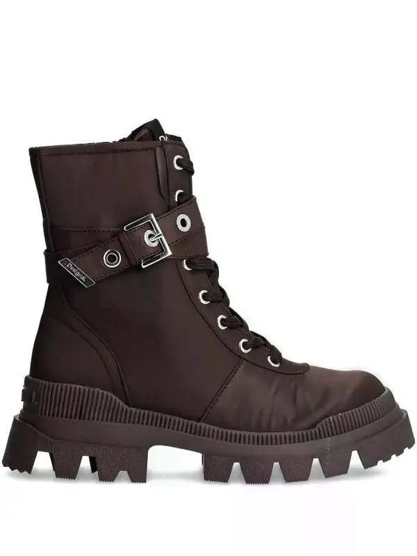 Desigual Buckle-fastening Lace-up Boots - Brown