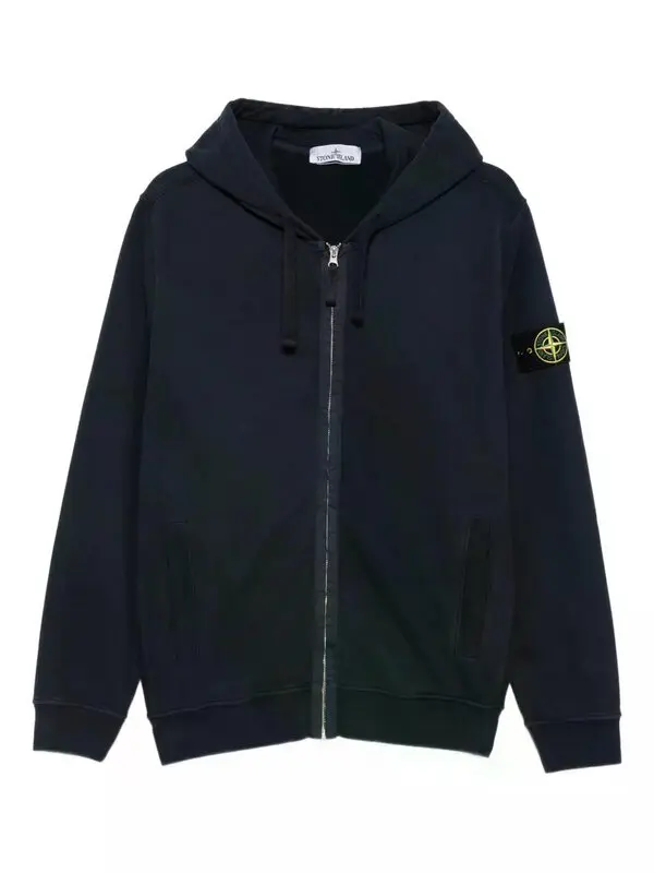 Stone Island Zip-up Hoodie - Blue