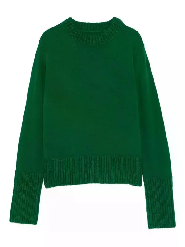 Sacai Ribbed-cuff Wool Sweater - Green