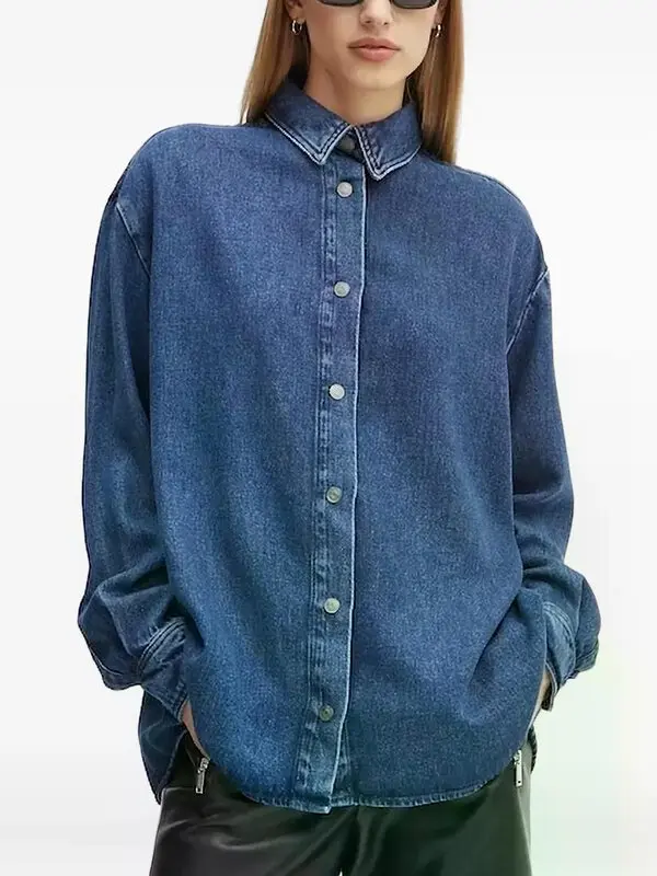 WON HUNDRED Denim Button-fastening Shirt